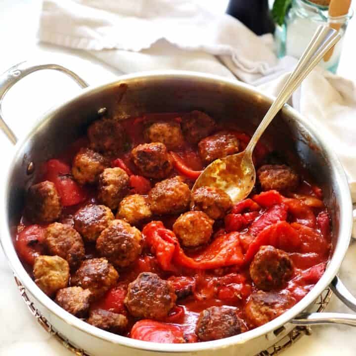 Mini Meatballs With Roasted Peppers And Tomato Sauce - Keeping It ...