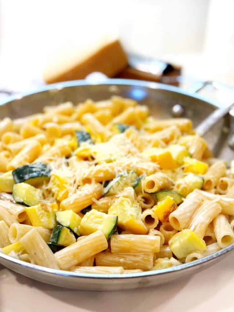 Creamy Garlicky Summer Squash Pasta - Keeping It Simple Italian